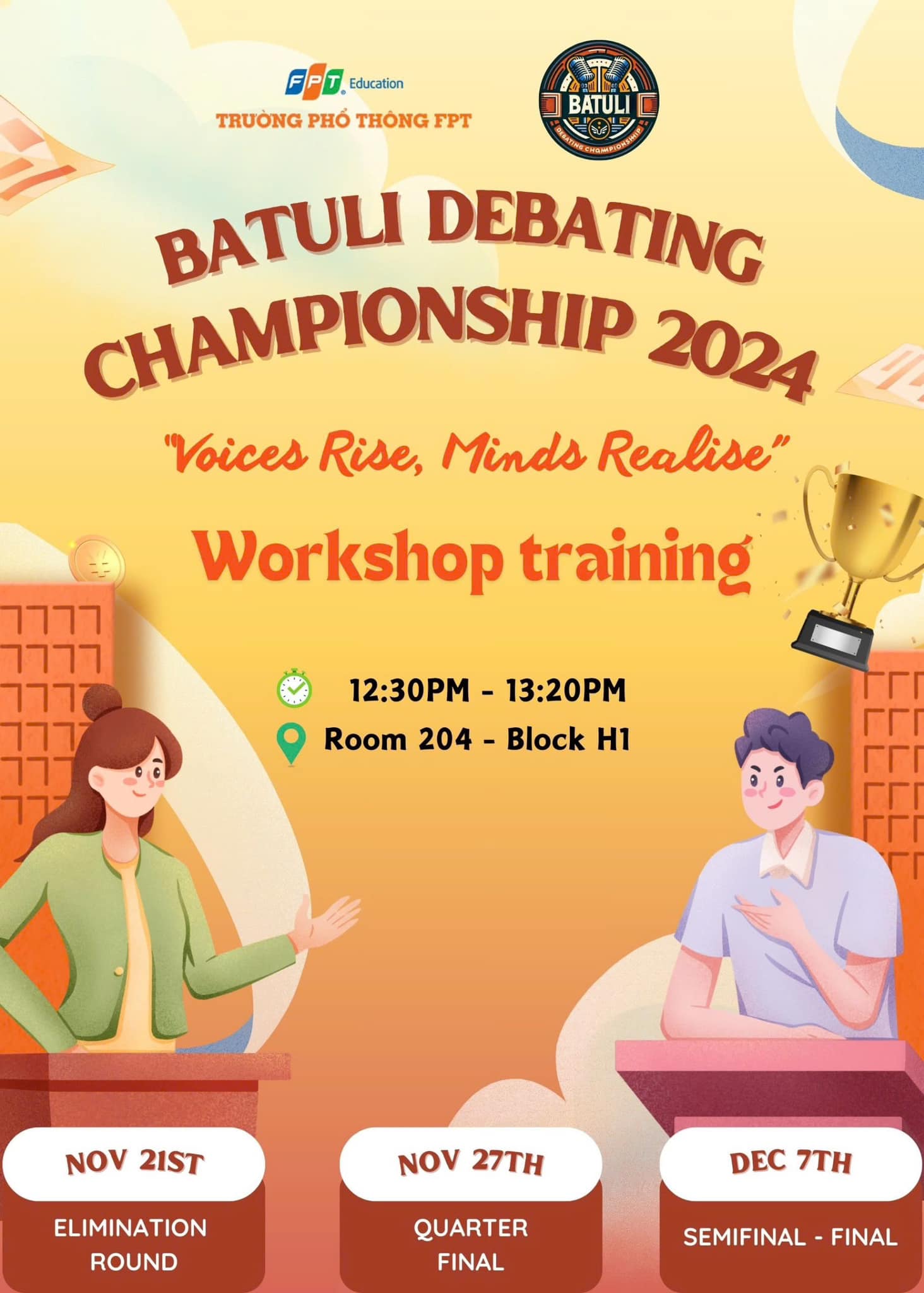 CHÍNH THỨC PHÁT ĐỘNG CUỘC THI TRANH BIỆN TIẾNG ANH BATULI DEBATING CHAMPIONSHIP 2024 - FPT ...